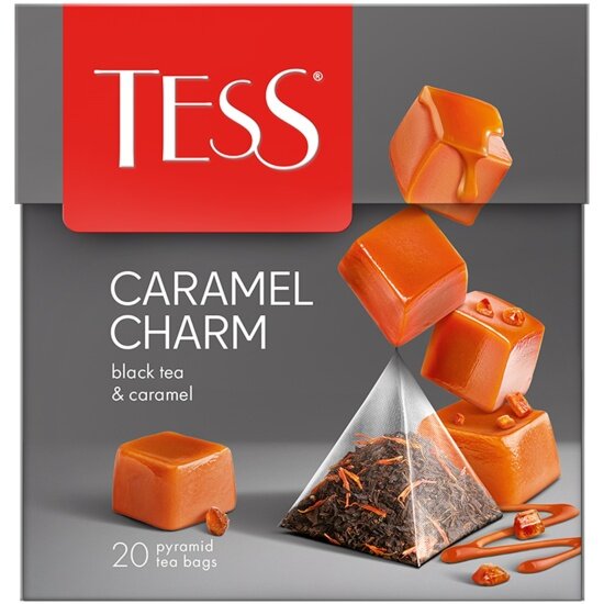Чай Tess CARAMEL CHARM черный ароматизированный 20 шт, пирамидки