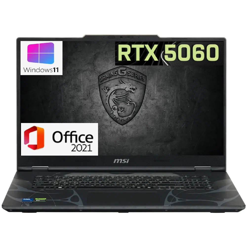 Игровой ноутбук MSI 17,3" 144HZ Core i7-13620H (10 яд. до 4.9 ггц) ,16Gb DDR5, SSD 1 TB, RTX5060- 8Gb, Win 11 PRo+Office