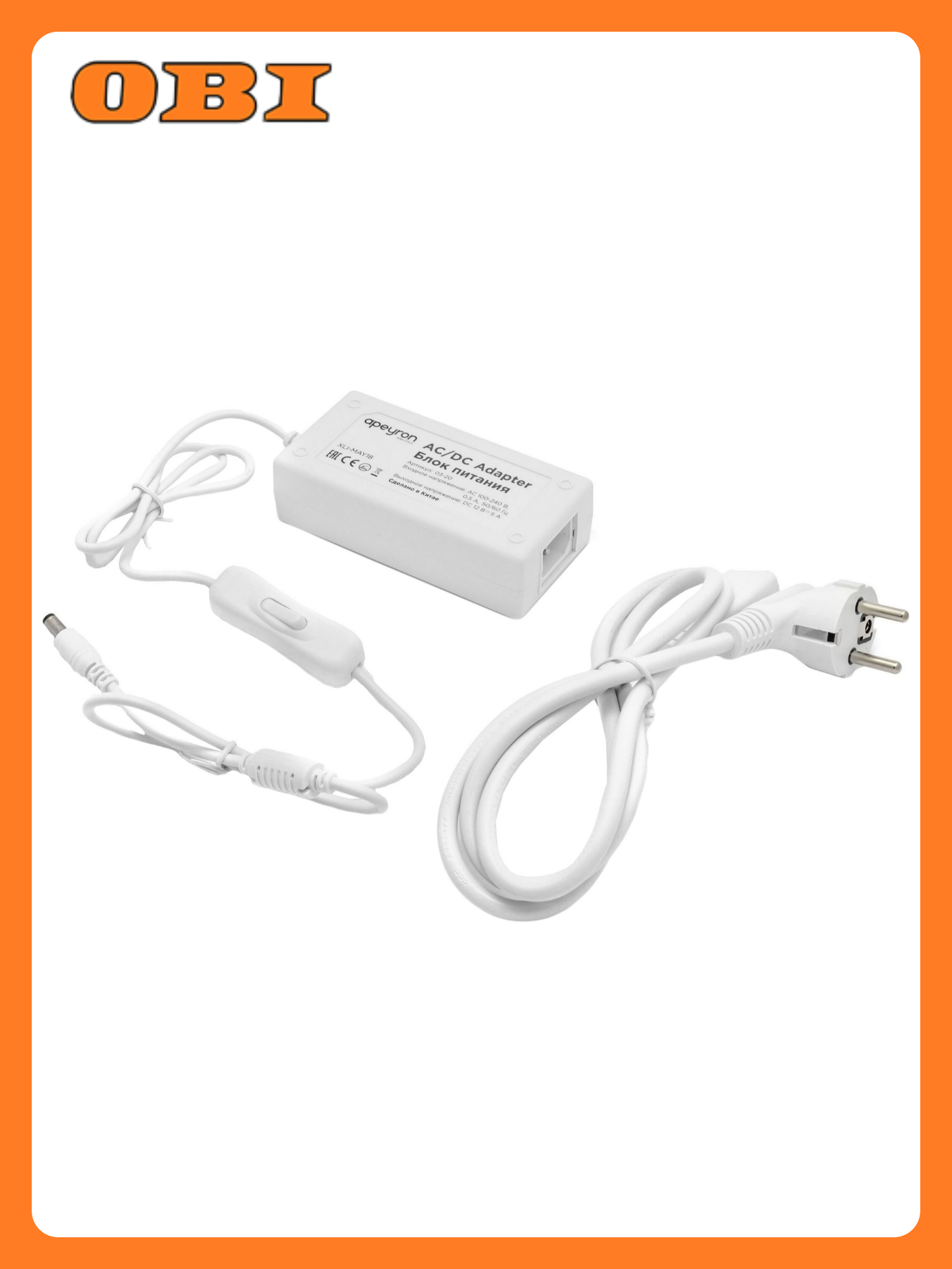 Блок питания для светодиодной ленты Apeyron Electrics 03-76 36 Вт 12 В 3 А