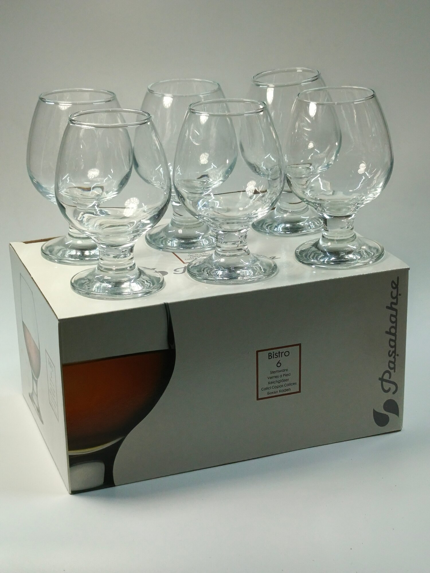 Набор бокалов Pasabahce "Бистро", для коньяка, 250мл, стекло, 6шт