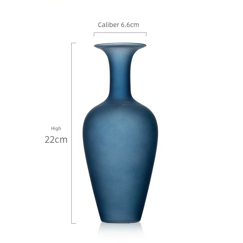 Декоративная ваза в японском стиле с синими цветами для гостиной, для цветочных композиций, для живых цветов,