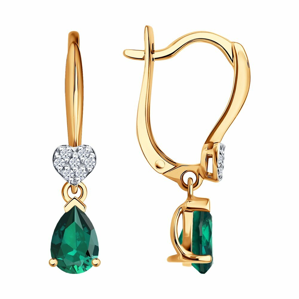 Серьги, красное золото, 585 проба