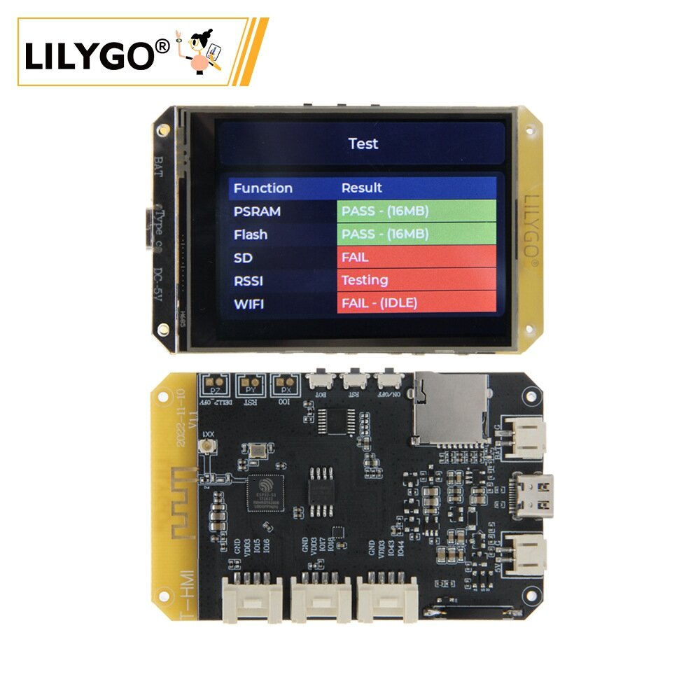 LILYGO® T-HMI ESP32-S3 сенсорный дисплей 2,8 дюйма ST7789 ЖК-экран WIFI Bluetooth 5.0 Модуль поддержки TF типа 16MB