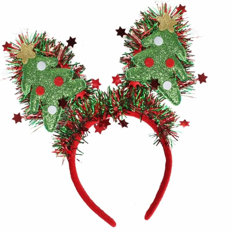 Повязка На Голову В Полоску цвета Рождественской звезды-Блестящая Елка