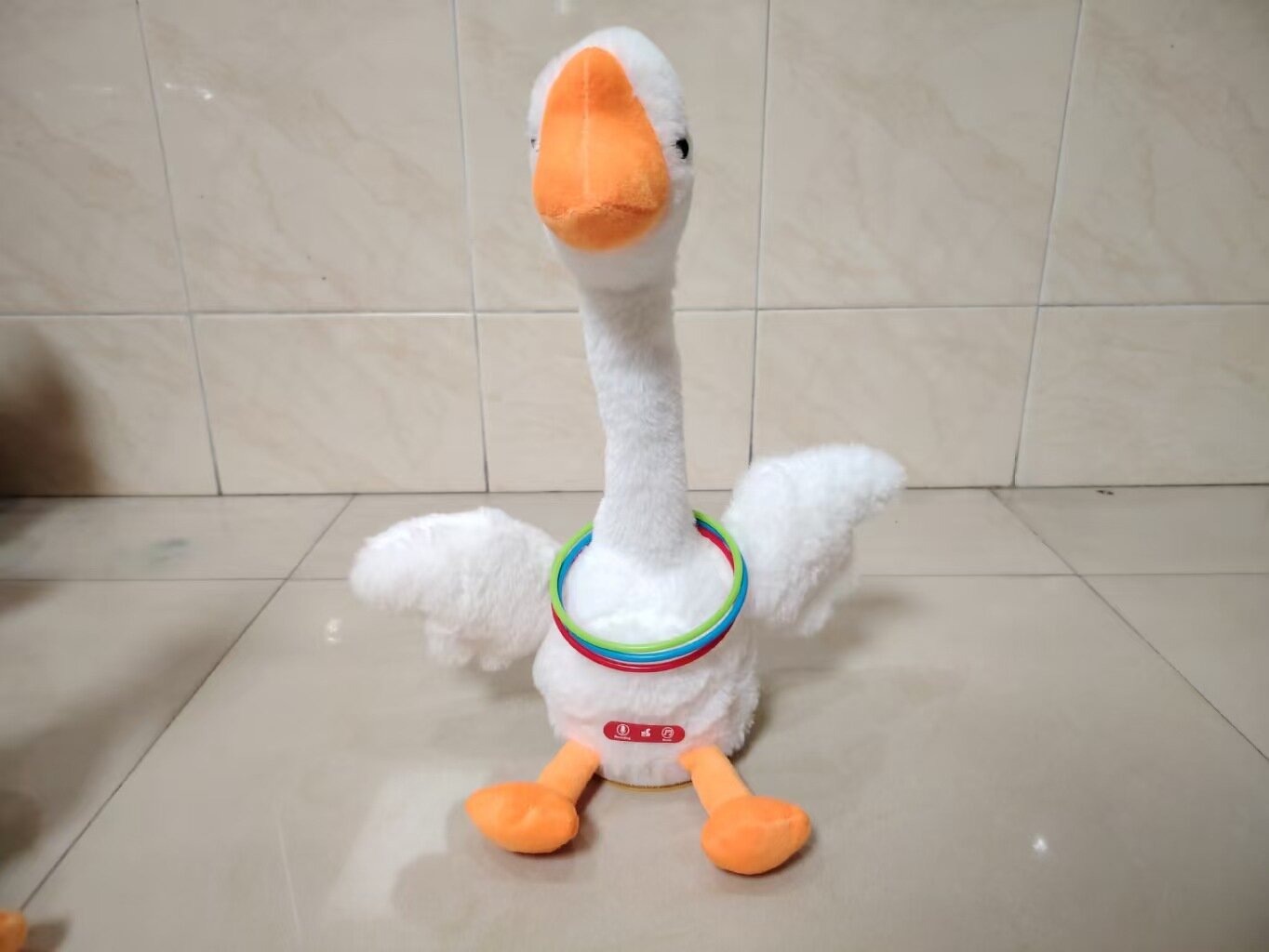 Игра в кольцеброс с движущейся головой гуся, большая детская игрушка для кольцеброса в виде гуся, качающаяся