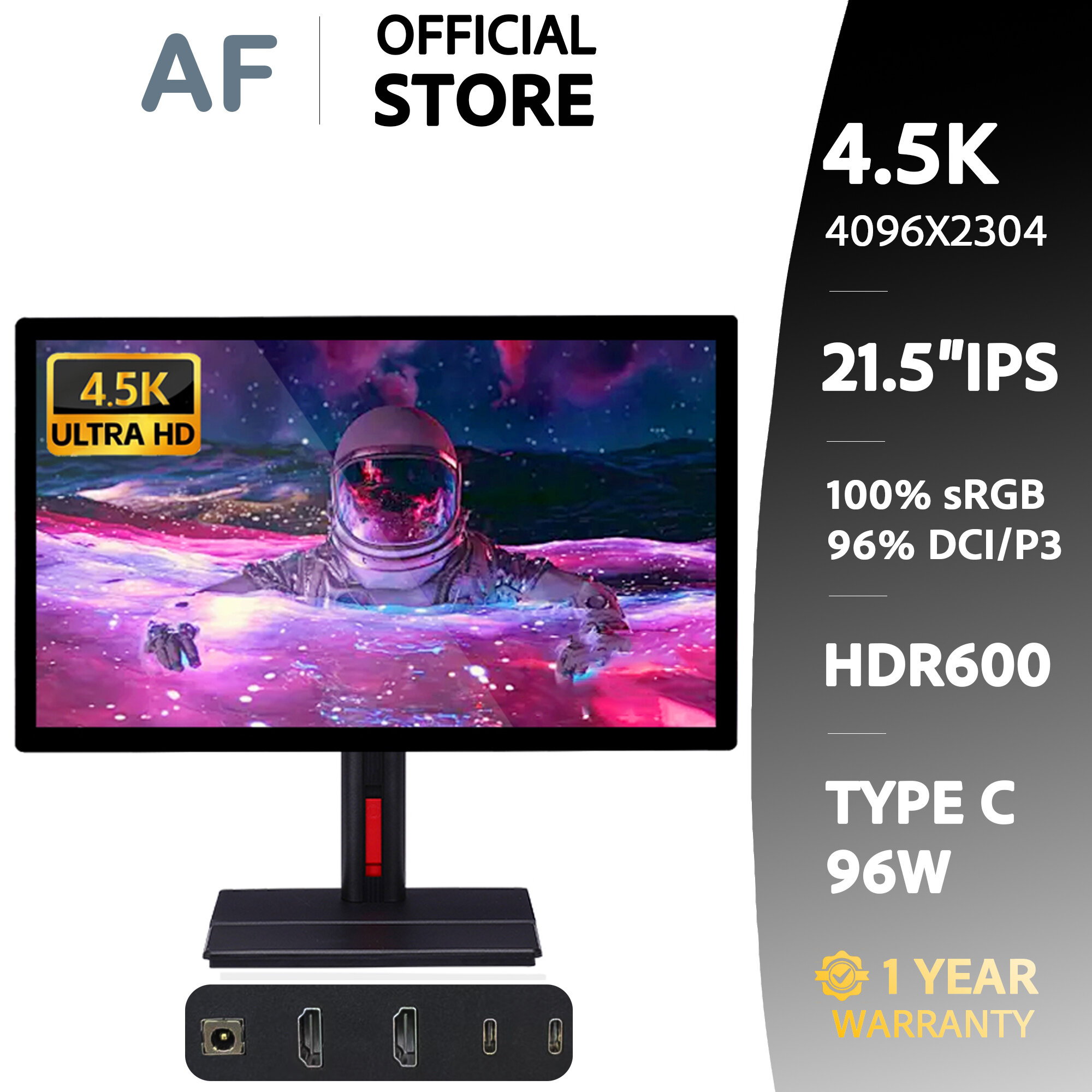 Монитор 21.5", 4.5K, IPS, 100%sRGB, 540нит, 60Гц, Flashworth