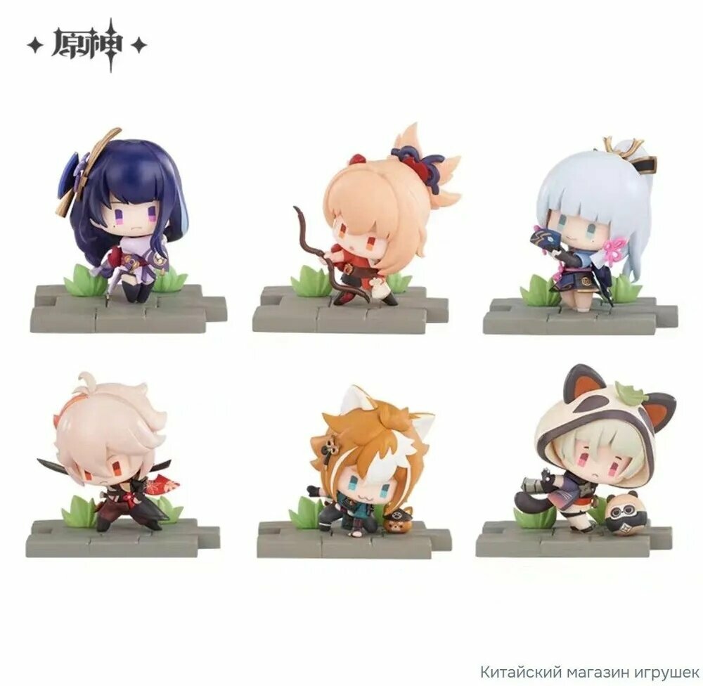 Genshin Impact Inazuma Arc "Battlefield Heroic Mien"-Themed Series Blind Boxes Аниме фигурка 5-7cm, изысканный подарок