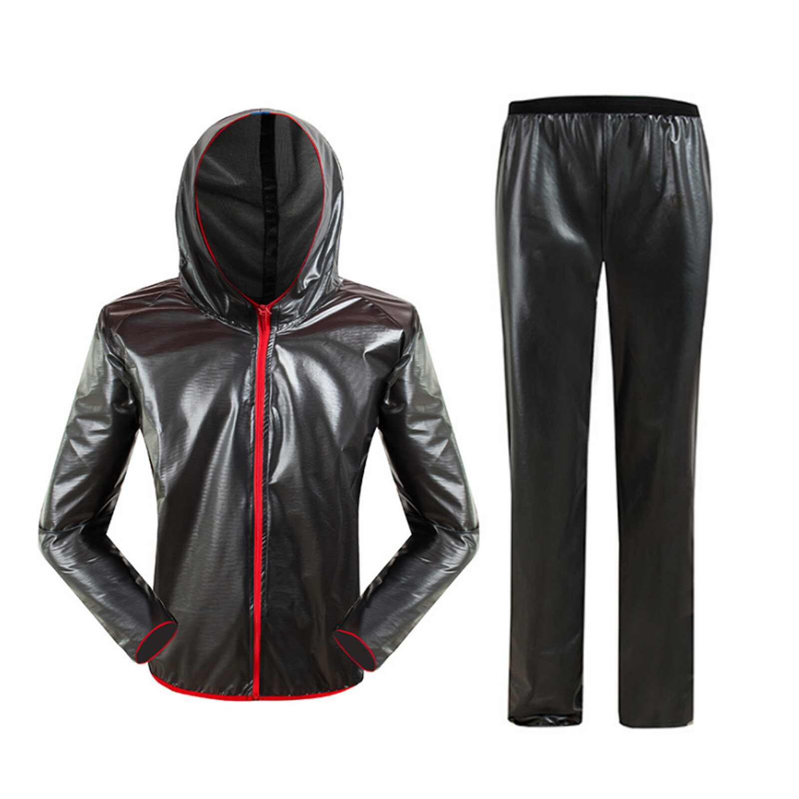 Водонепроницаемый ветрозащитный циклический плащ с капюшоном для мужчин и женщин: куртка, штаны, куртка и штаны, рефлексивные дождевики для походов, бега, путешествий, велосипеда, отдыха на открытом воздухе, цвета: белый, зеленый, черный, синий, размеры: