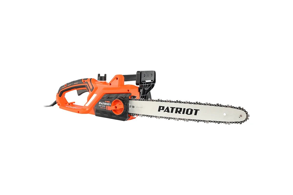 Электропила PATRIOT ESP 2418, 2400Вт, шина 45см, шаг цепи 3/8", 7000об/мин, оранжевая