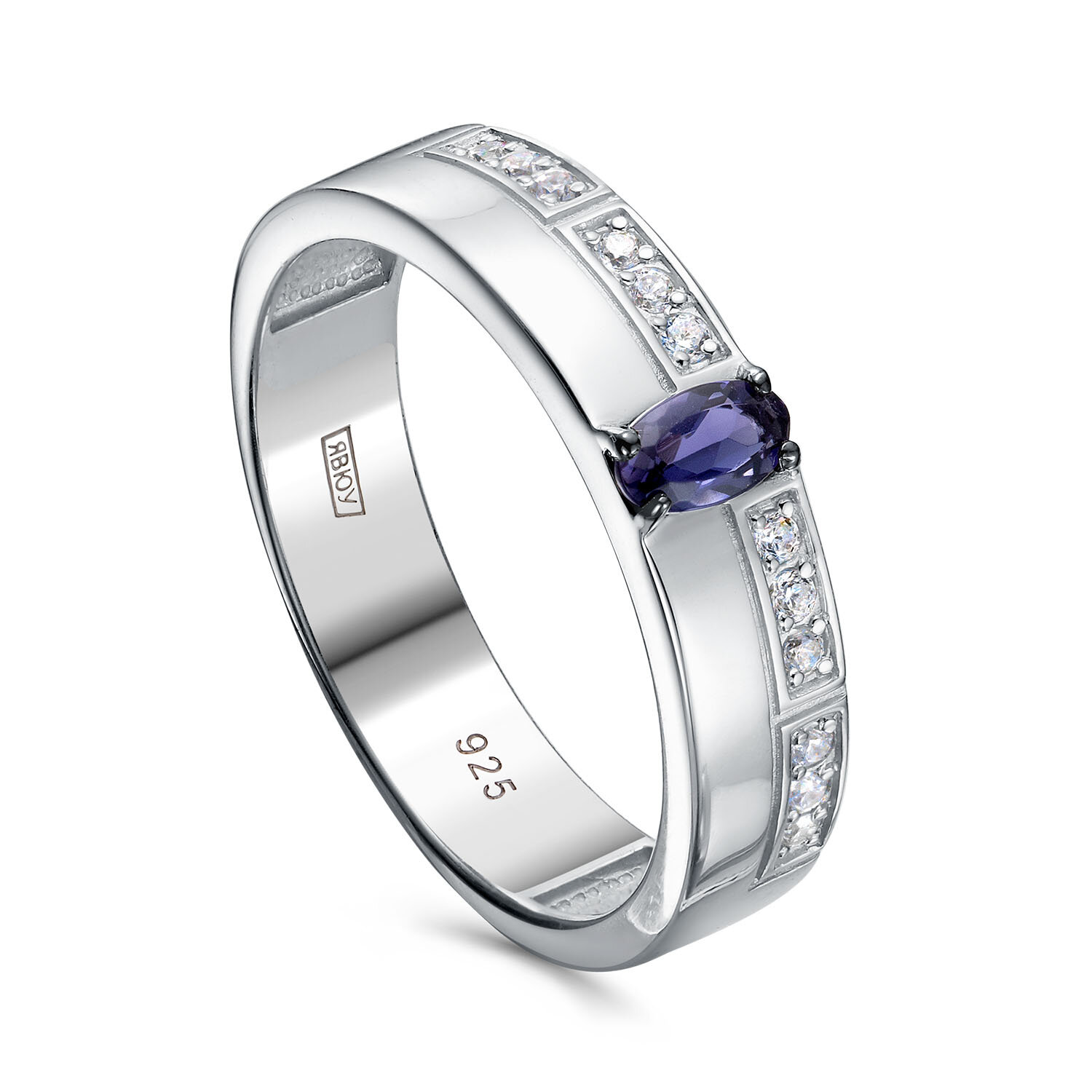 Кольцо, серебро, 925 проба, фианит