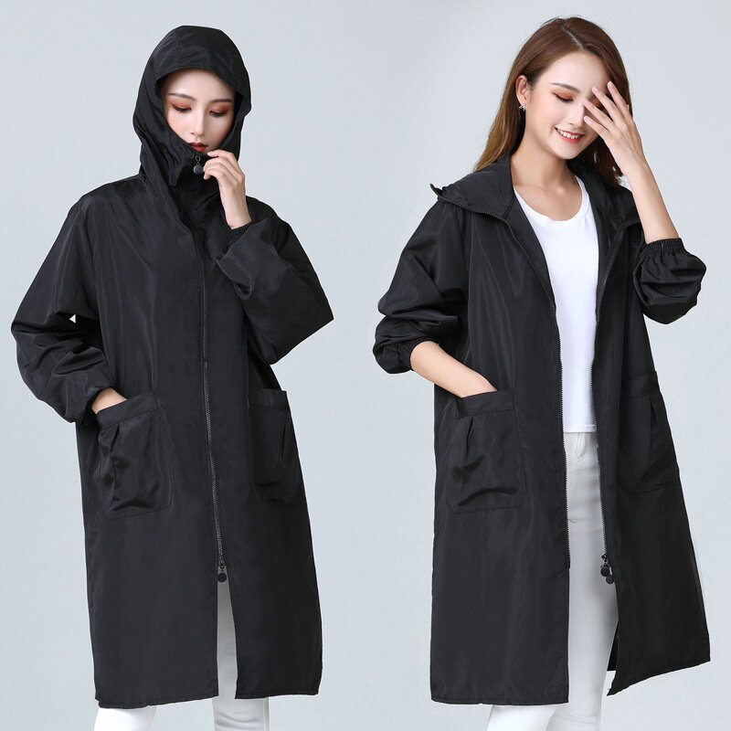 Удлиненный фартук для взрослых, рабочая одежда для дома и кухни, водонепроницаемый, маслостойкий, длинный рукав, модный фартук для женщин на весну и осень