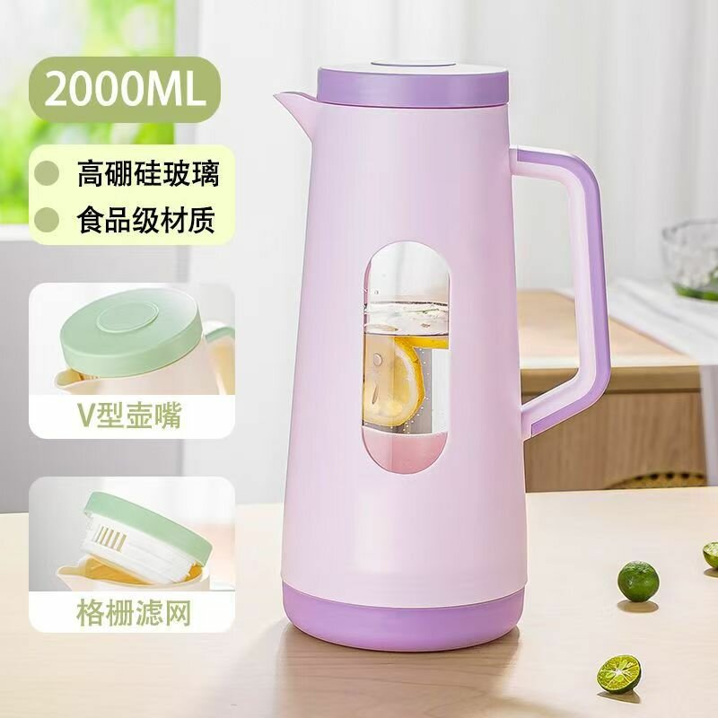 Высокотемпературный кувшин для холодной воды, бытовой стеклянный, пищевой, взрывобезопасный, большой емкости, белый, открытый, холодильный кувшин для холодной воды, ведро для хранения воды