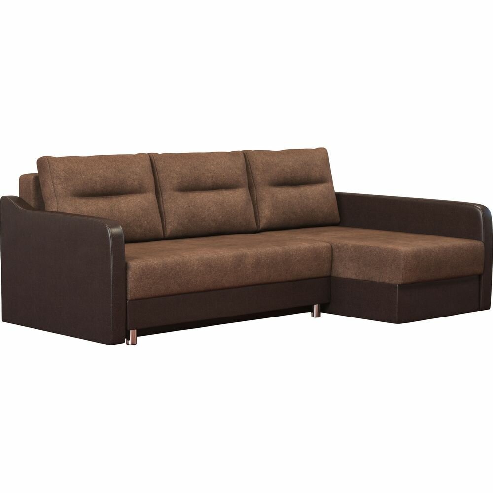 Угловой диван Наш Диван Турин А25 велюр коричневый