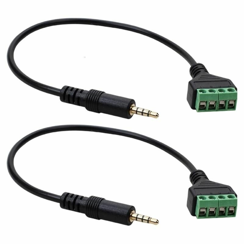 3.5 мм 4-контактный кабель с разъемами для AV клемм 30 см, 2pc