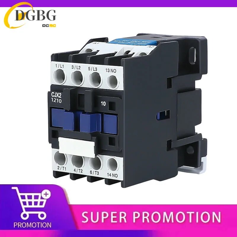 Контактор DGBG CJX2-1810 18А 3-фазный 3-полюсный AC 220V