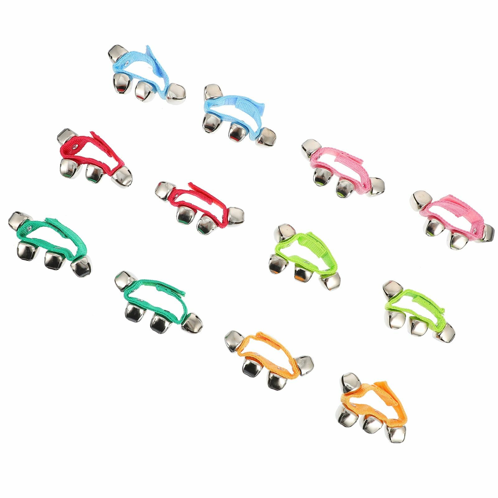 12 Штук Браслетов, Музыкальные Колокольчики из Металлических и Тканевых Материалов для Праздников