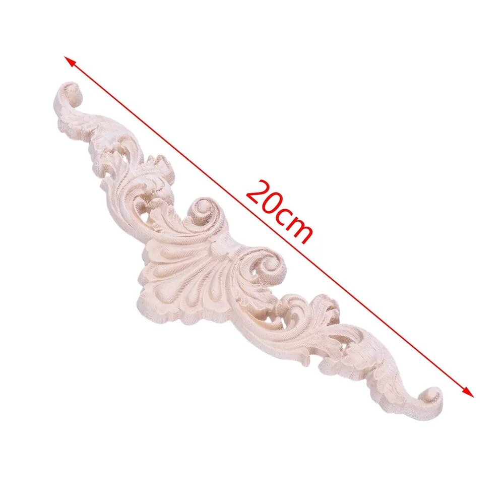 (J K V W) Деревянная резная угловая накладка, аппликация, рама, декор, мебель, ремесло, неокрашенный тип: 20x5 см