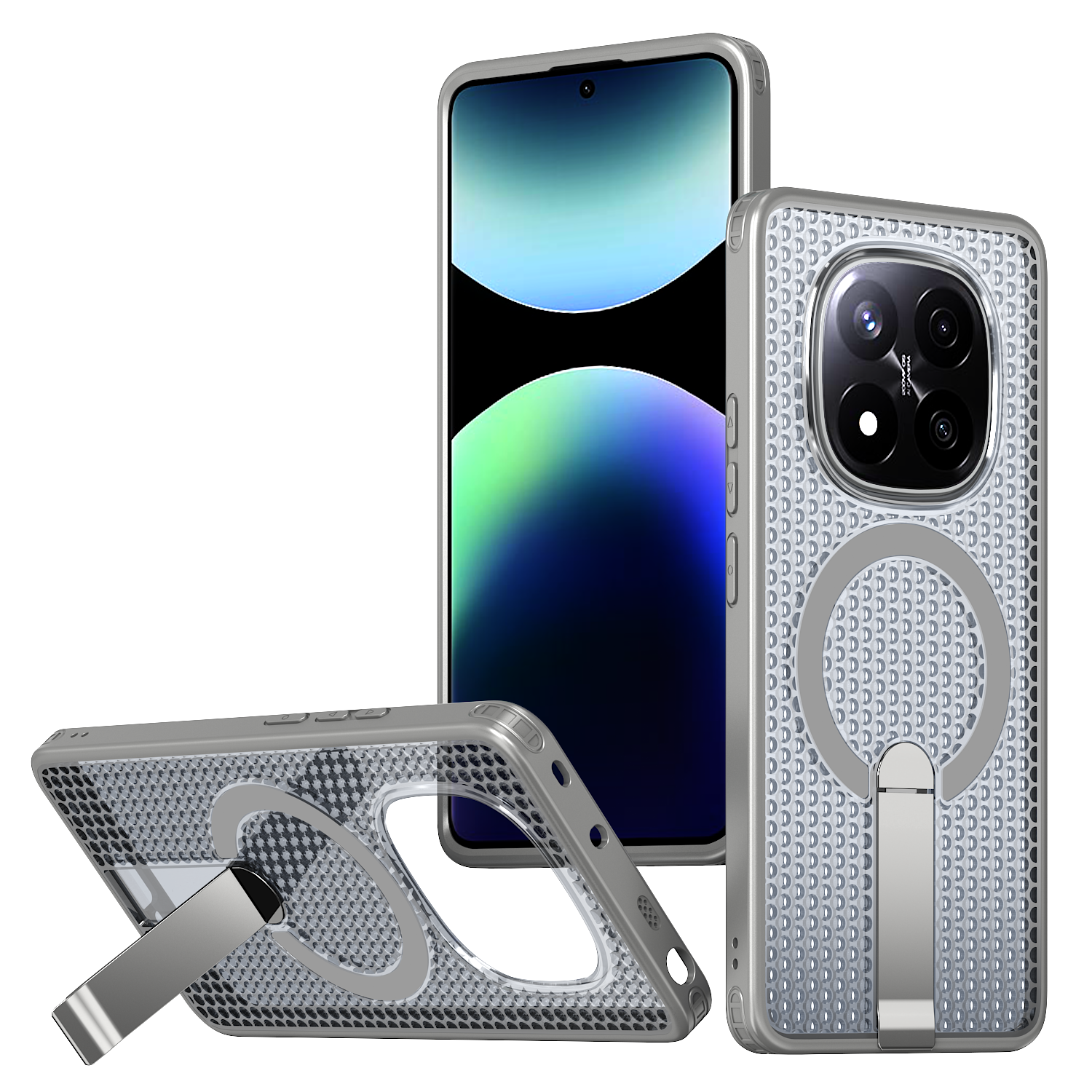 Чехол Для Xiaomi Redmi Note 14 Pro и Poco X7 / Редми Ноте 14 Про+ и Поко Х7, soft touch, накладка, поликарбонат (PC), защита камеры, ударопрочный, встроенная подставка, усиленные углы, Xiaomi, Poco X7