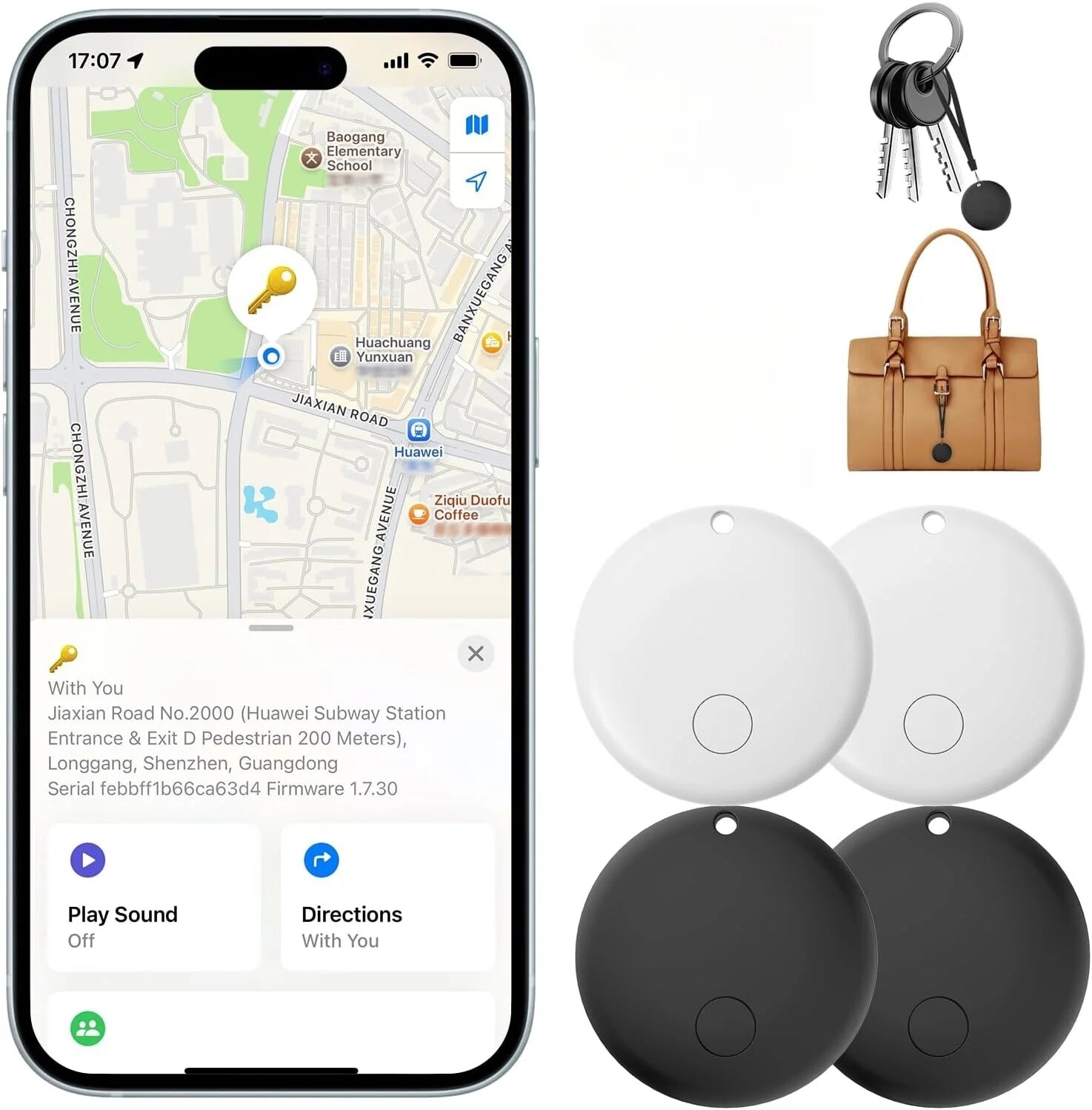 AirTags — упаковка 1/2/4 предметов Bluetooth, совместимые с приложением Apple Find My, трекером для детей, багажа, ключами, рюкзаком 2Pack