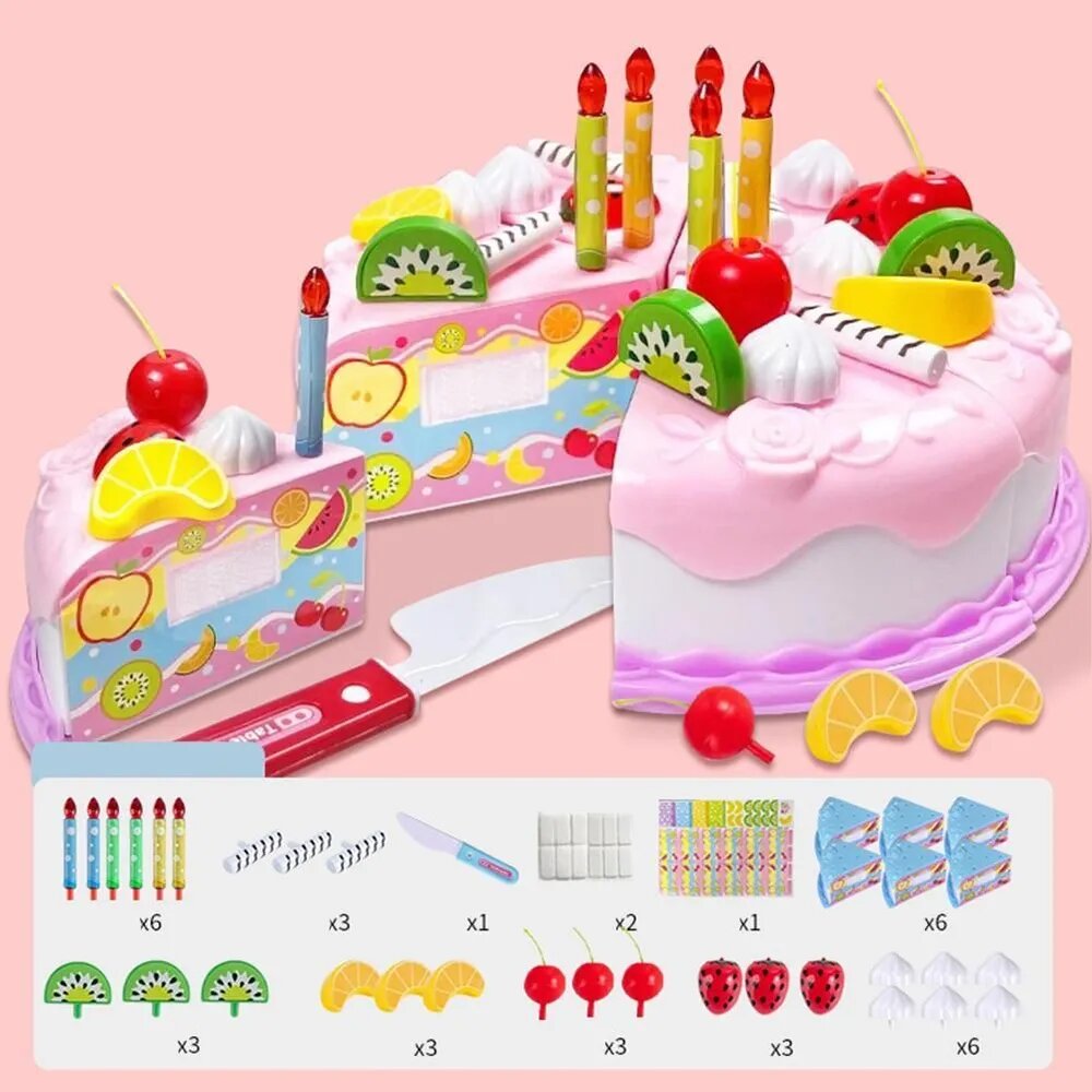 Игрушечный торт для сборки с подсветкой: реалистичный набор для детских праздников и ролевых игр