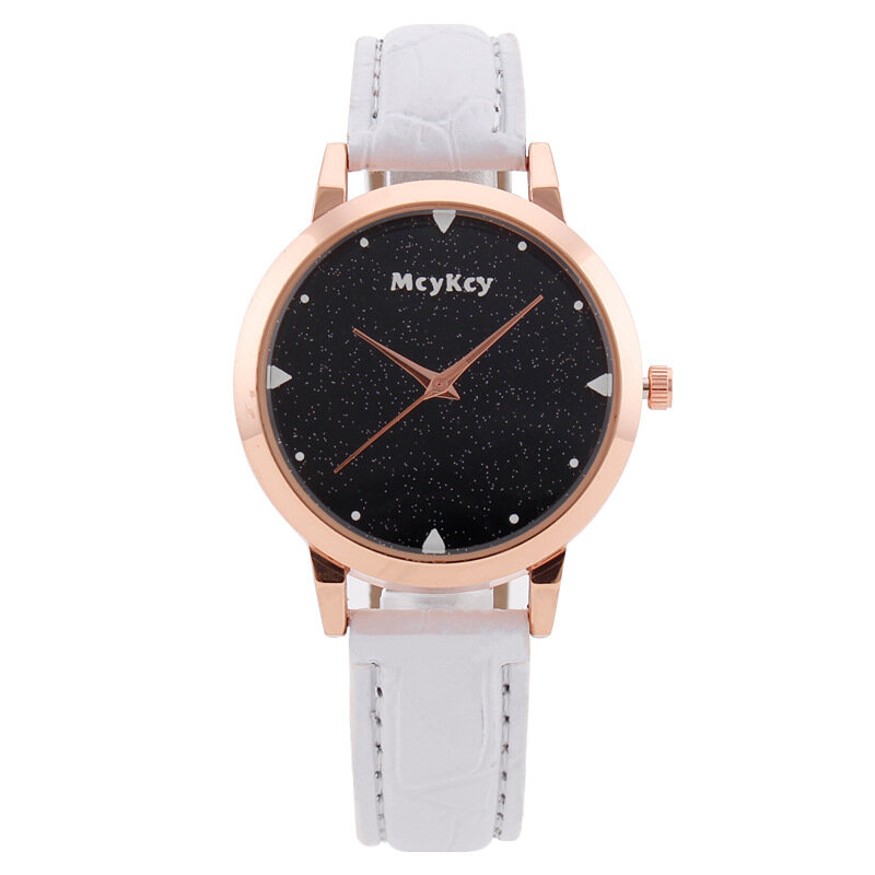 Style Мужские часы Модные синие и красные стрелки Кожаный ремешок