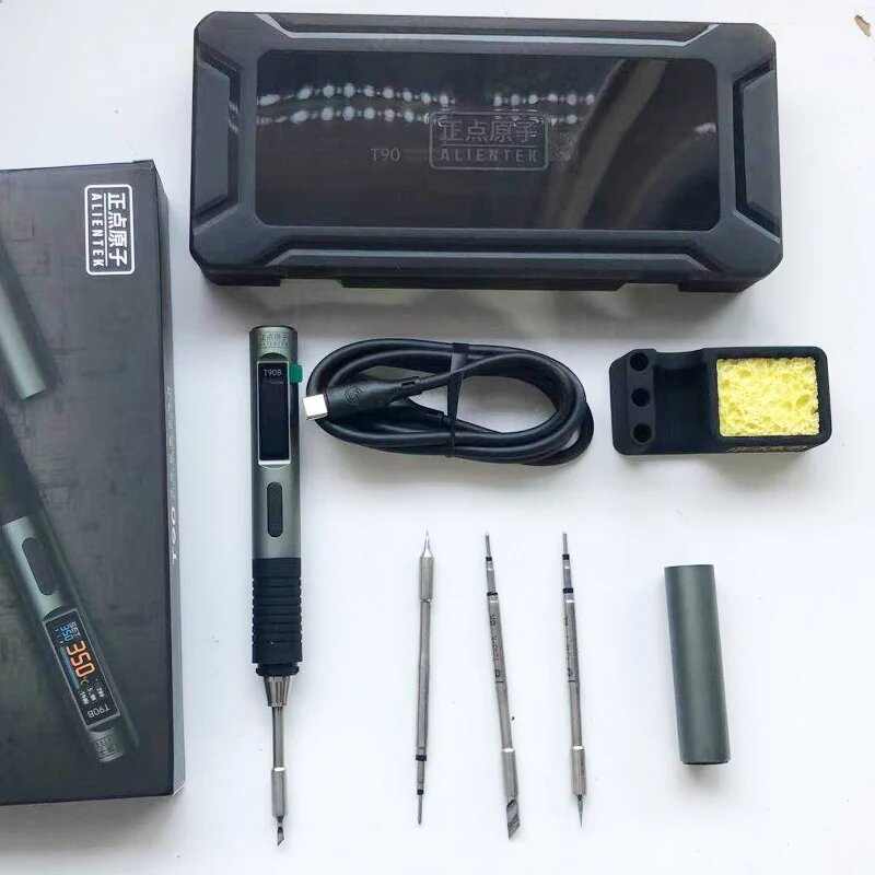 ALIENTEK T90B паяльник 140 Вт/65 Вт портативный цифровой дисплей автоматический сон печатная плата прецизионный паяльник набор инструментов для ремонта