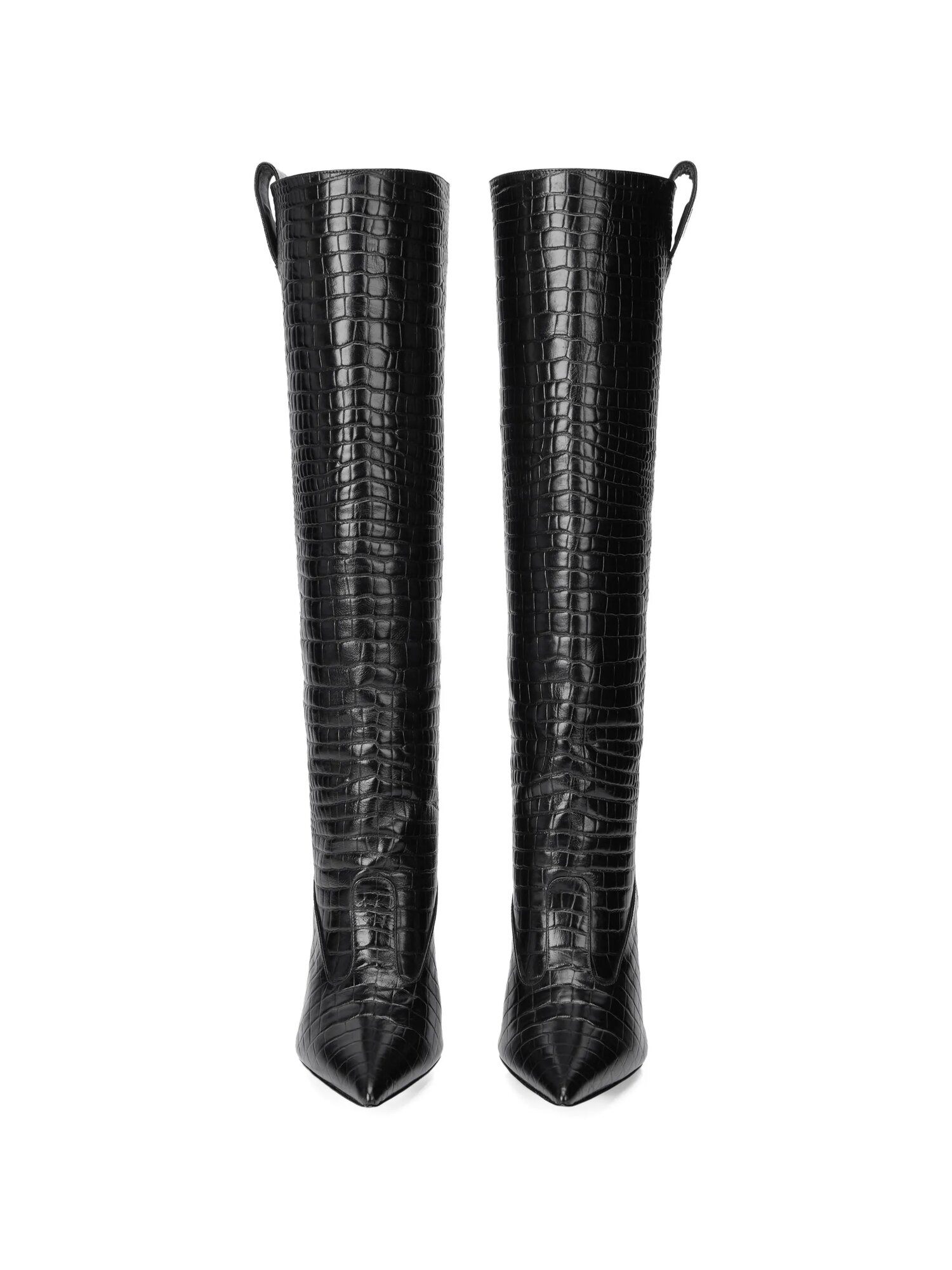 Ботинки PHILIPP PLEIN Croco-print logo boots, размер 39, black/black — фото 1
