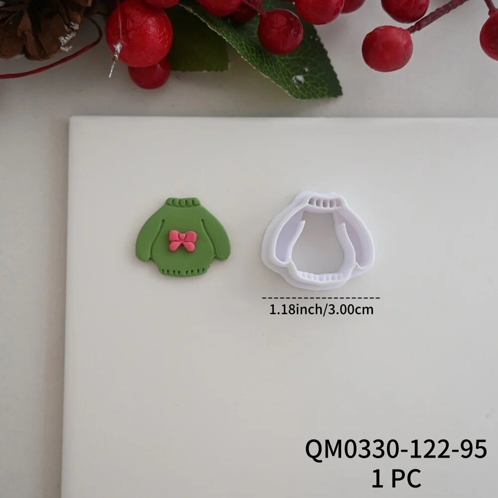 Форма для резки полимерной глины, свитер, белый, PLA QM0330-122-95