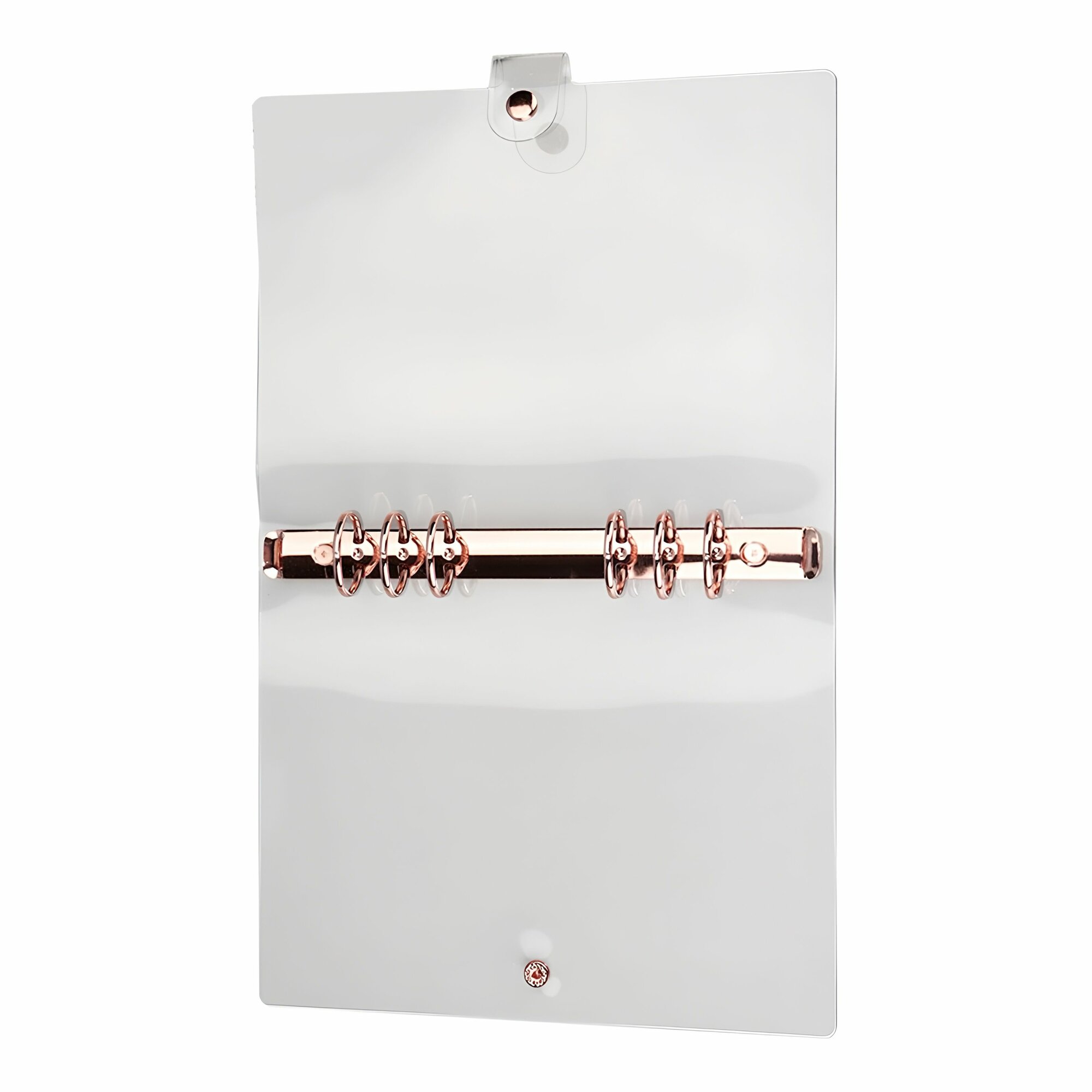 Обложка из пвх розовое золото для блокнота а5, прозрачная, с 6 кольцами, для защиты тетрадей