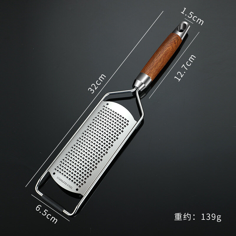 Терка из нержавеющей стали с деревянной ручкой для очистки цедры лимона, измельчения сыра, шоколада и овощей.
