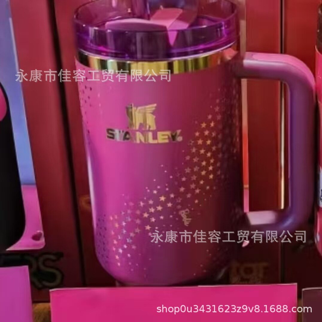 Горячая продажа: автомобильная кружка Stanley Floral Series 40 унций, 304 нержавеющая сталь, с ручкой, термоизолированная кружка