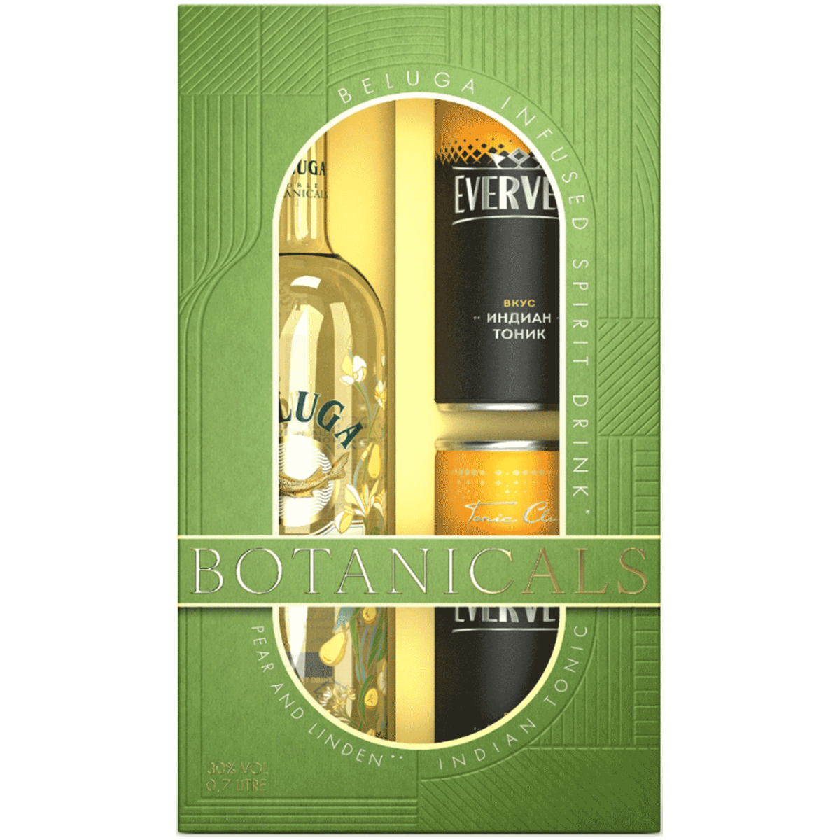 Настойка Beluga Noble Botanicals Pear and Linden 0,7 л в подарочной упаковке + 2 тоника