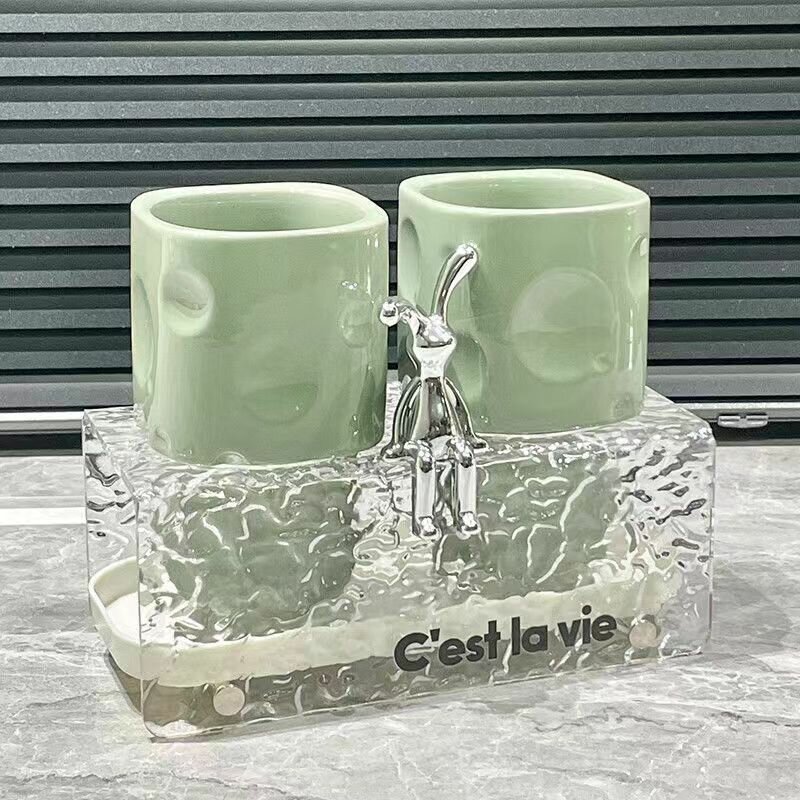 Легкая роскошь 2-в-1 керамический держатель для палочек для еды, корзина для палочек, дренажная коробка для палочек, настенный держатель для палочек, кухонный контейнер для хранения