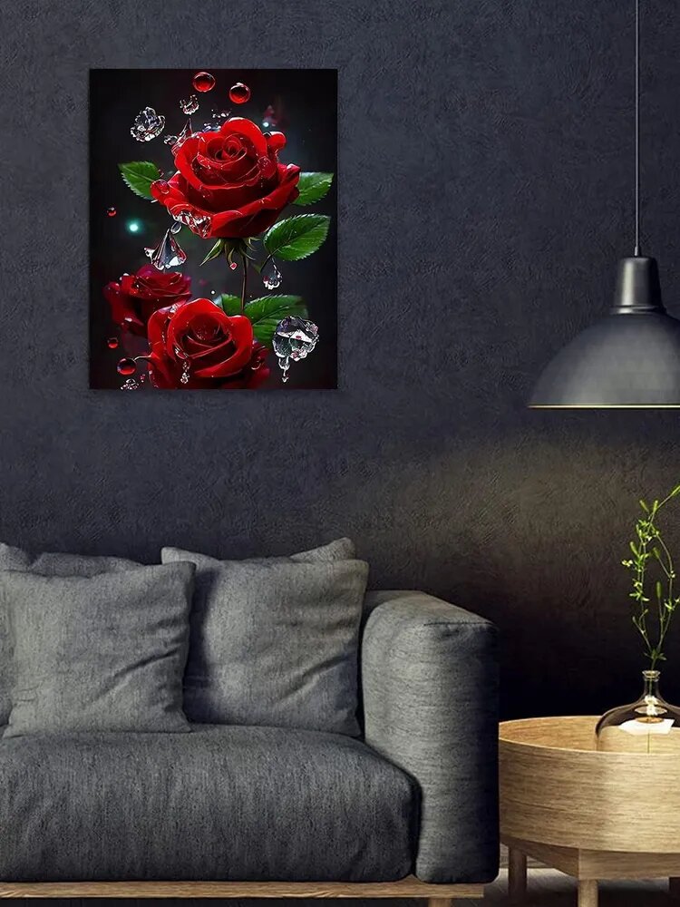 Алмазная мозаика на подрамнике ТМ "Алмазное хобби" 40x50см, полная выкладка, круглые стразы, 25 цветов — фото 1