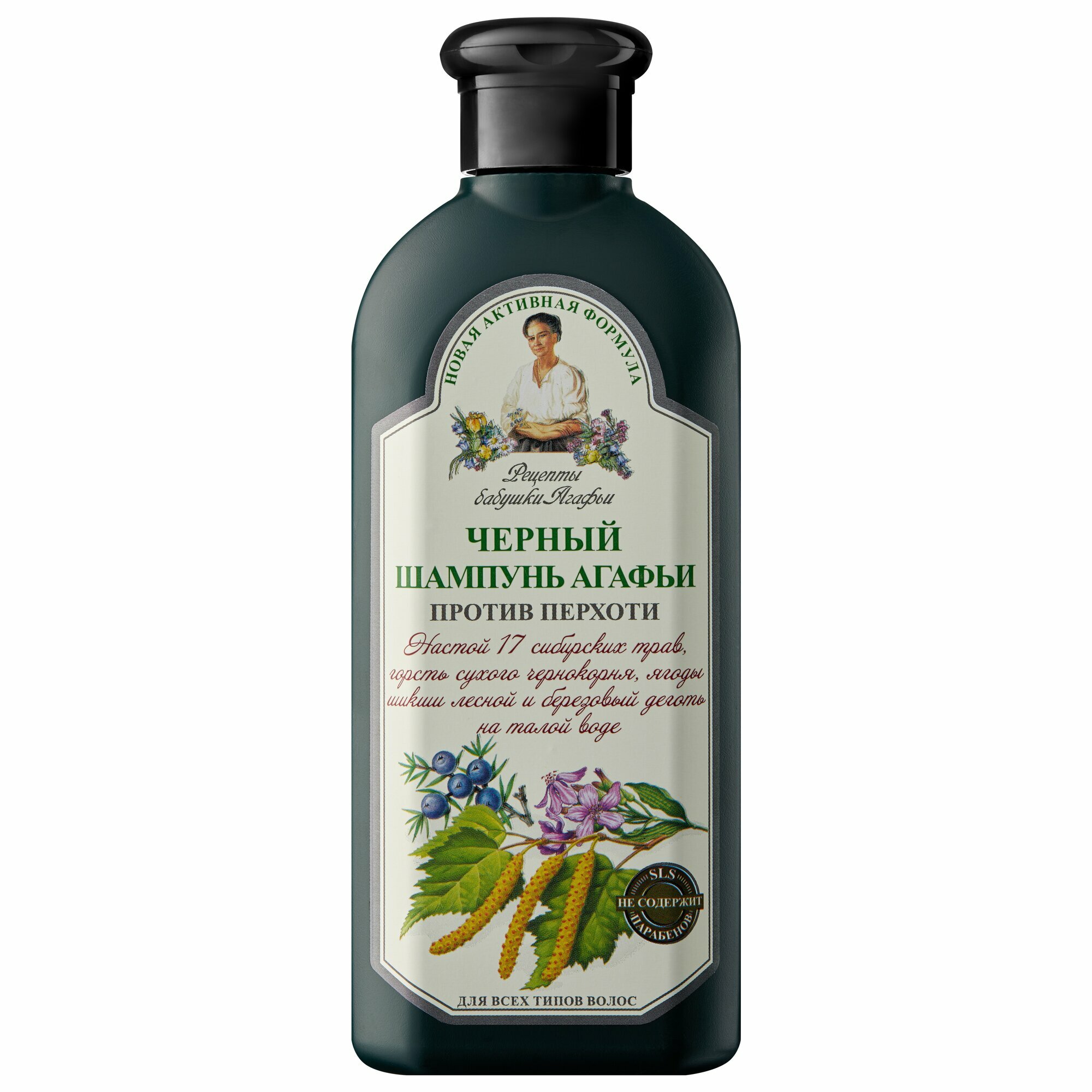 Рецепты бабушки Агафьи Шампунь Агафьи Черный для всех типов волос против перхоти 350 мл