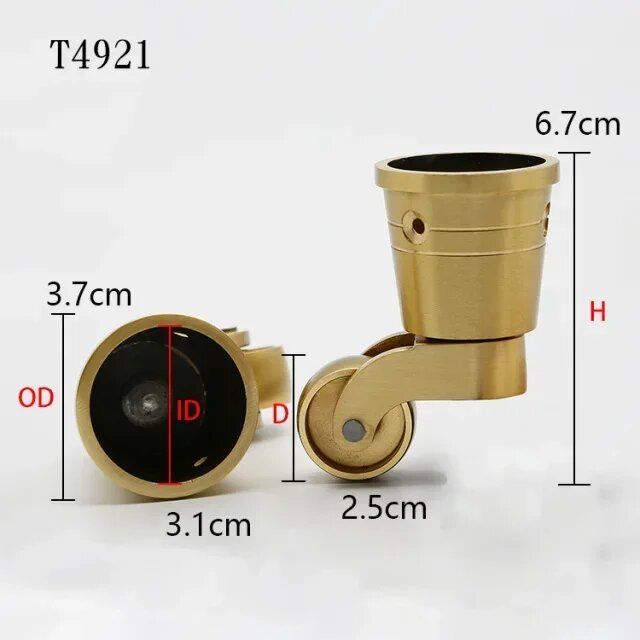 4 шт. универсальные латунные колеса разных размеров, бесшумные усиленные мебельные ножки, роликовые колеса T4921