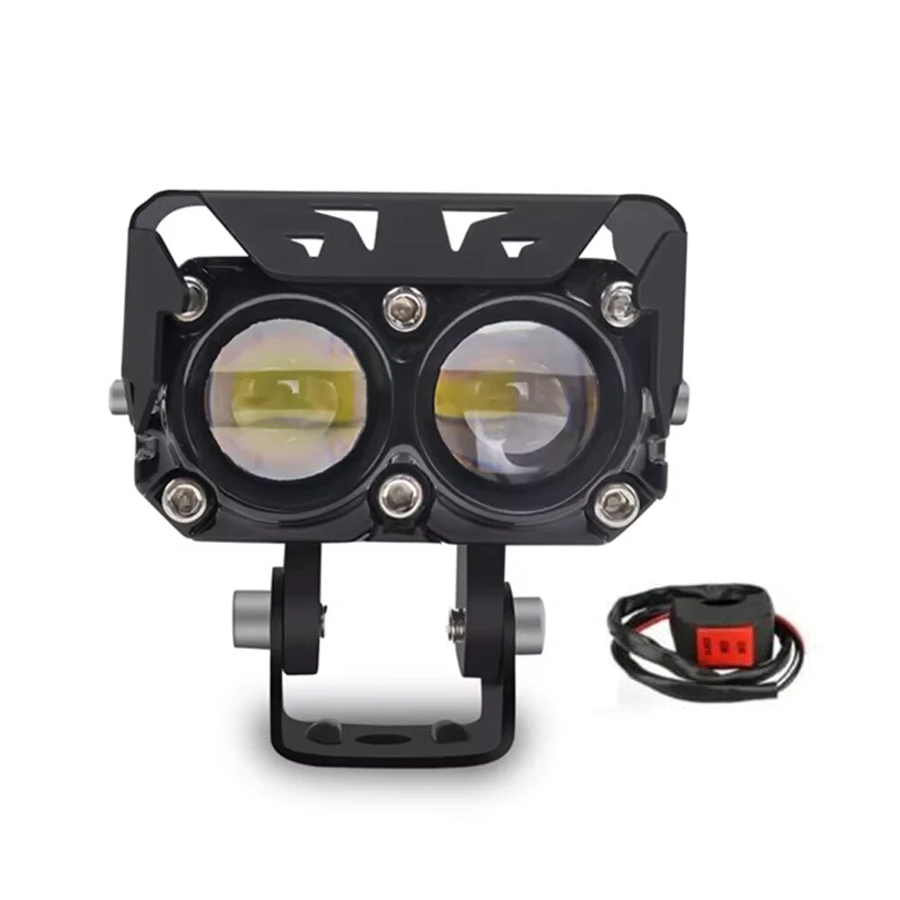 Двухцветная Светодиодная Фара-прожектор Для Мотоциклов, Противотуманная Фара, 10000 Люмен, 12В/24В, Универсальная Для Автомоб.