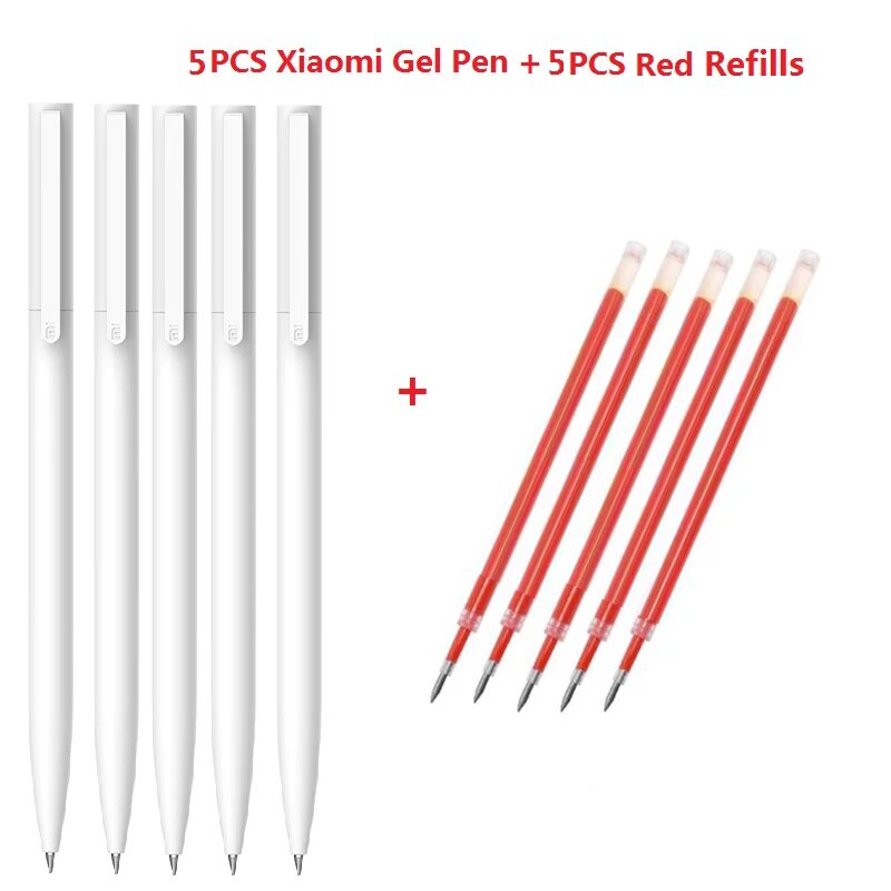 Гелевая ручка Xiaomi Mijia Mi 0,5 мм Белый, 5pen 5Red Ink