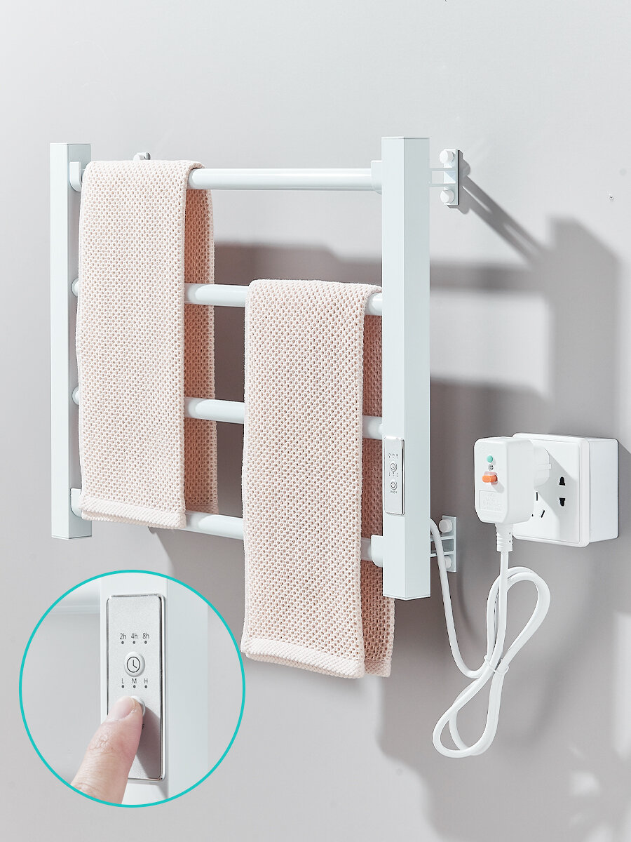 Электрический полотенцесушитель Wermixer, 50x30 см, из нержавеющей стали, белый