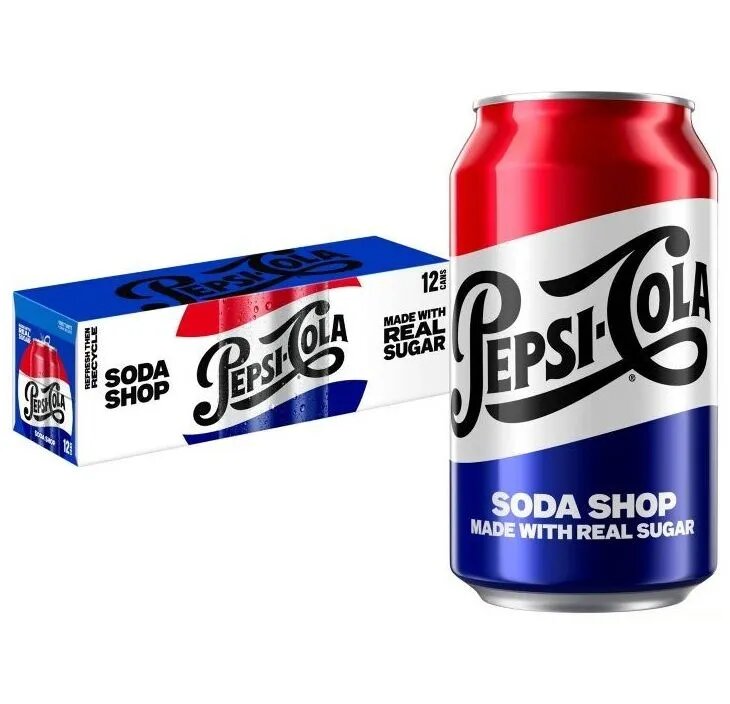 Pepsi 0,355л.*12шт. Cola Real Sugar USA Пепси Напиток газированный Производство - США