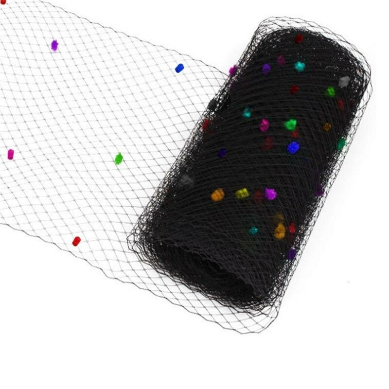 Сетчатая ткань для украшения шляп, Черные точки