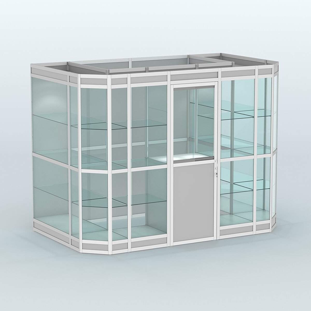 Павильон из профиля пристенный №10в (4,05 кв. м), Серый