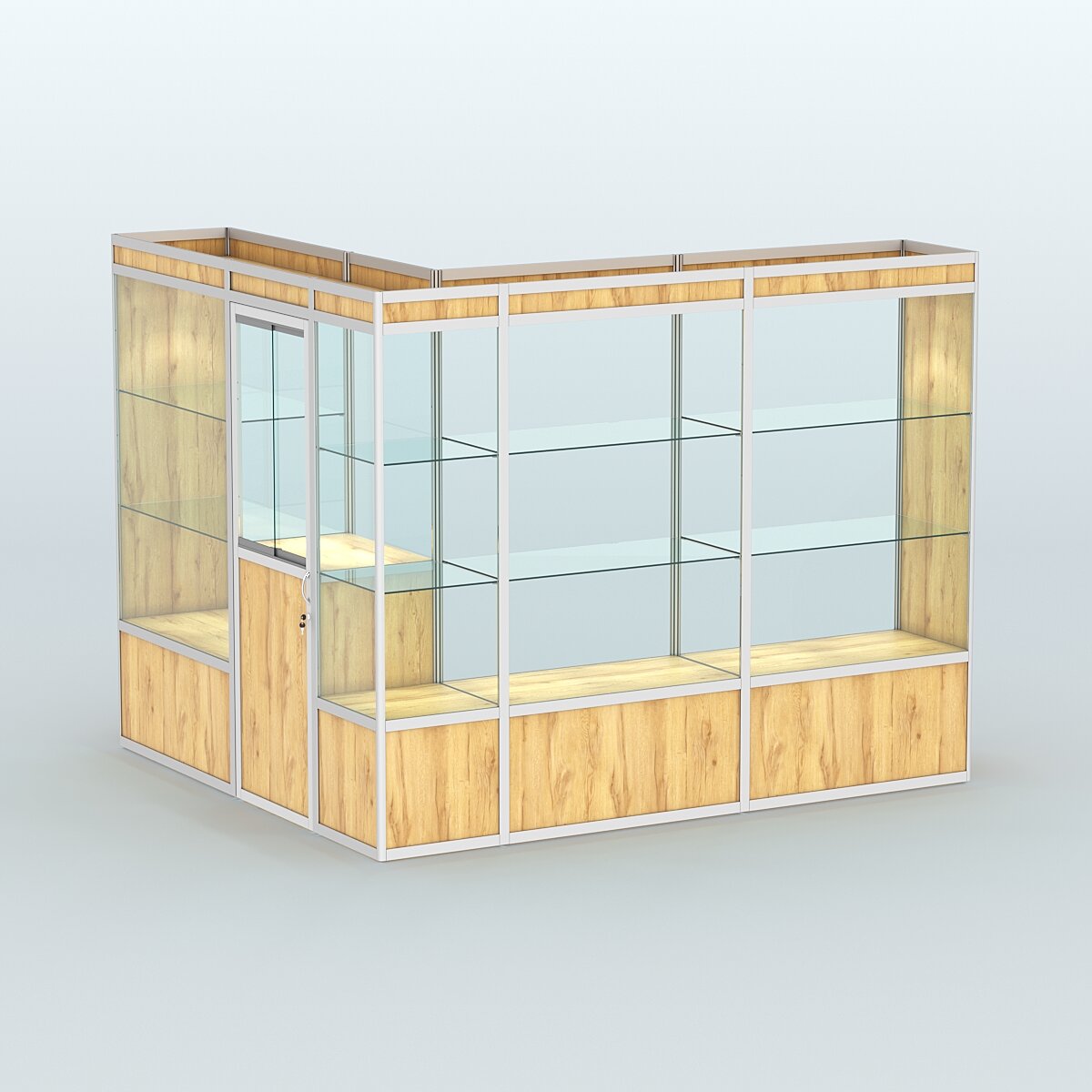 Павильон из профиля угловой №1а (5,5 кв. м), Дуб Золотистый