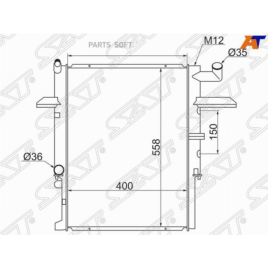 Радиатор Kia Bongo 99-05 / Mazda Bongo Brawny 99-10 от официального дистрибьютора, SAT, артикул MZ00091