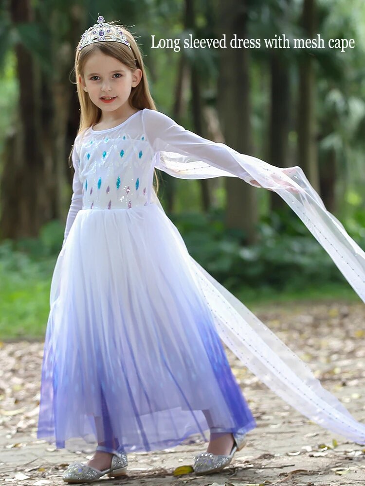 Детское платье Эльзы Frozen 2 110 for 4T, Long sleeved dress