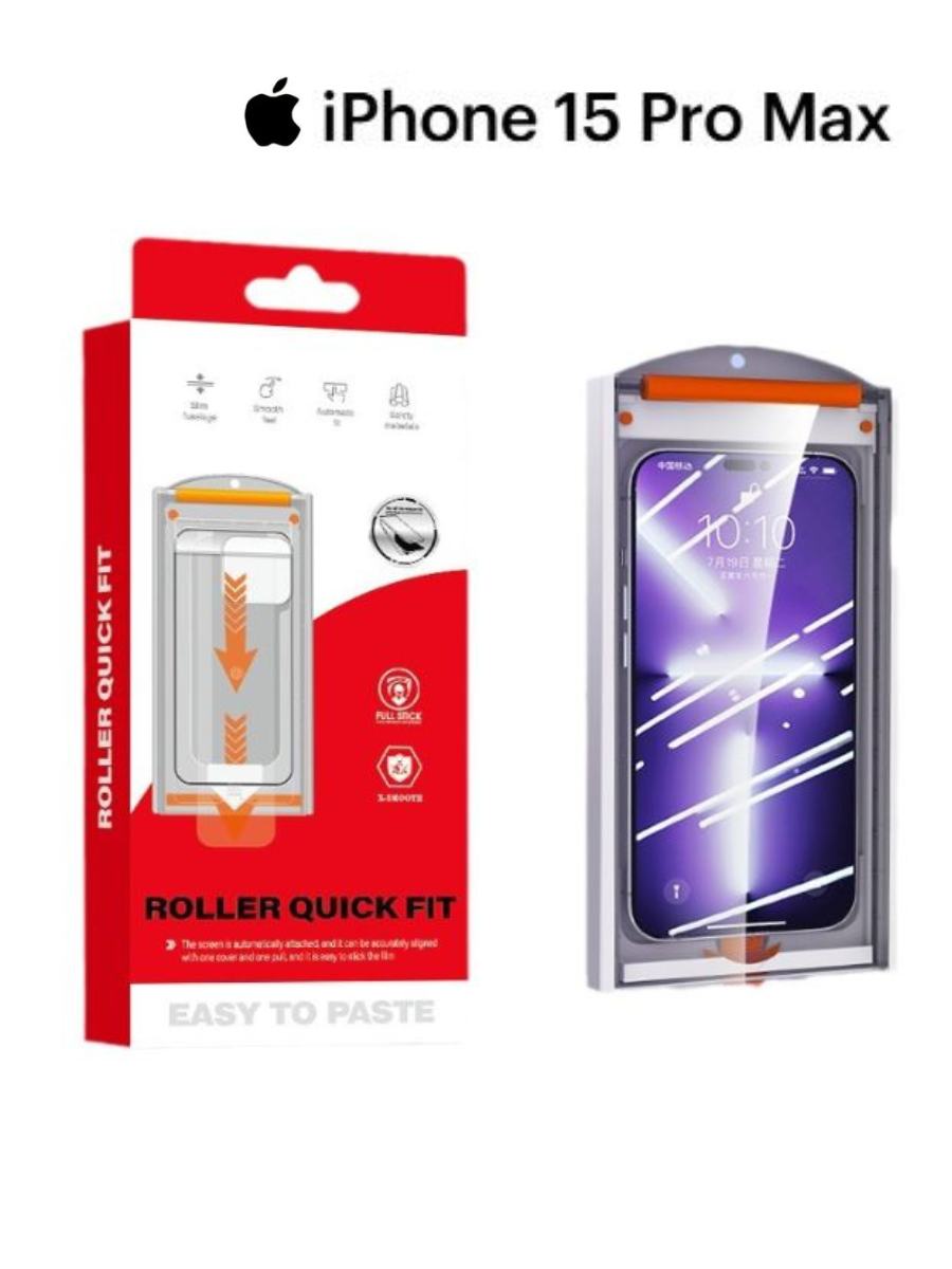 Защитное стекло hoodooteam, на экран для iPhone 15 Pro Max, с установщиком, глянцевая поверхность