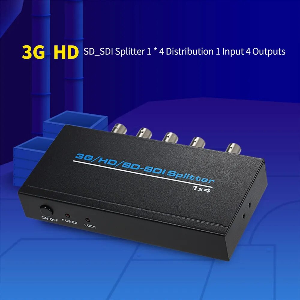 Разветвитель 3G/HD/SD_SDI 1x4 Wazutik BNC порты для видеосигнала — фото 1