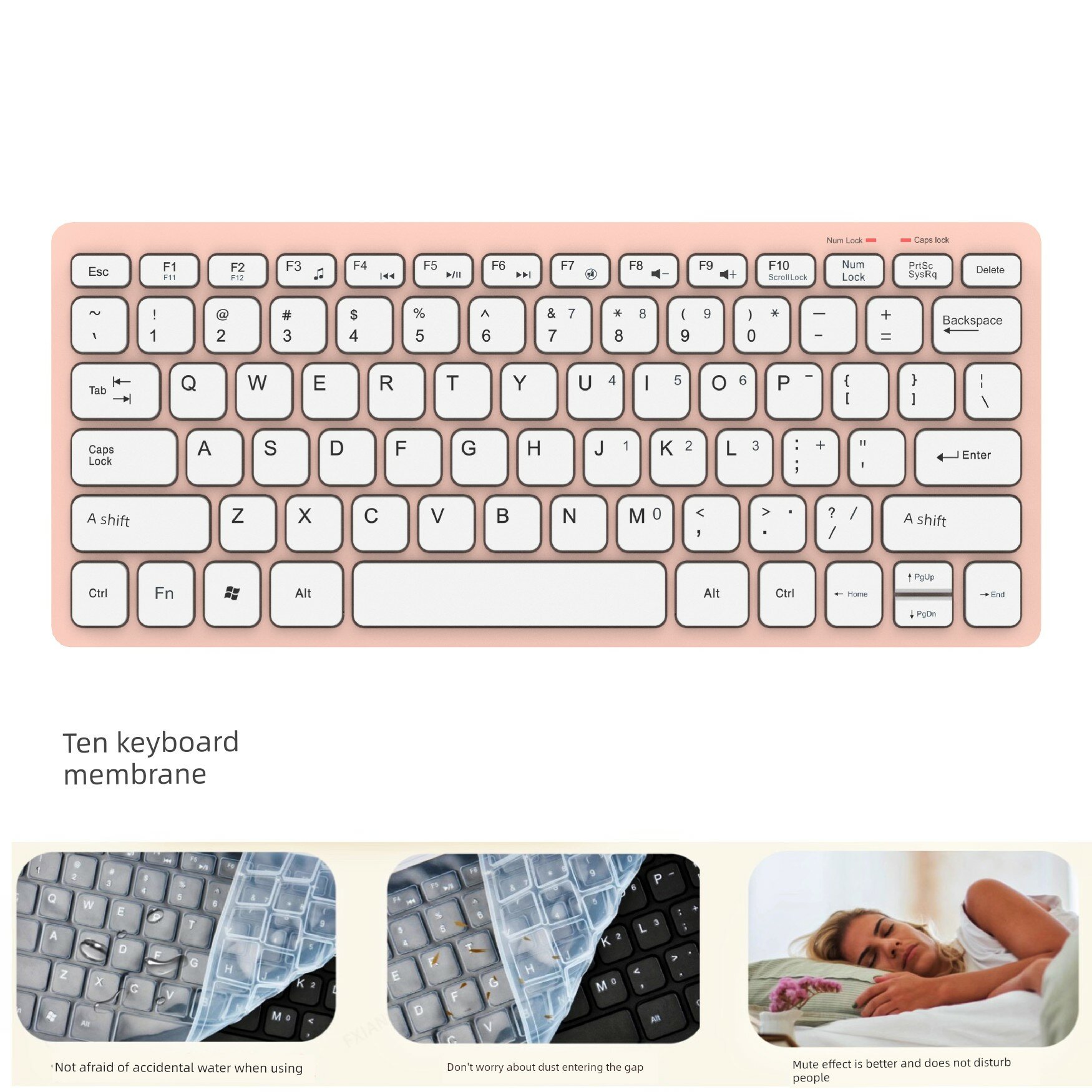 Беспроводной комплект клавиатуры и мыши, тонкая и легкая мини-клавиатура, для настольного компьютера, ноутбука,