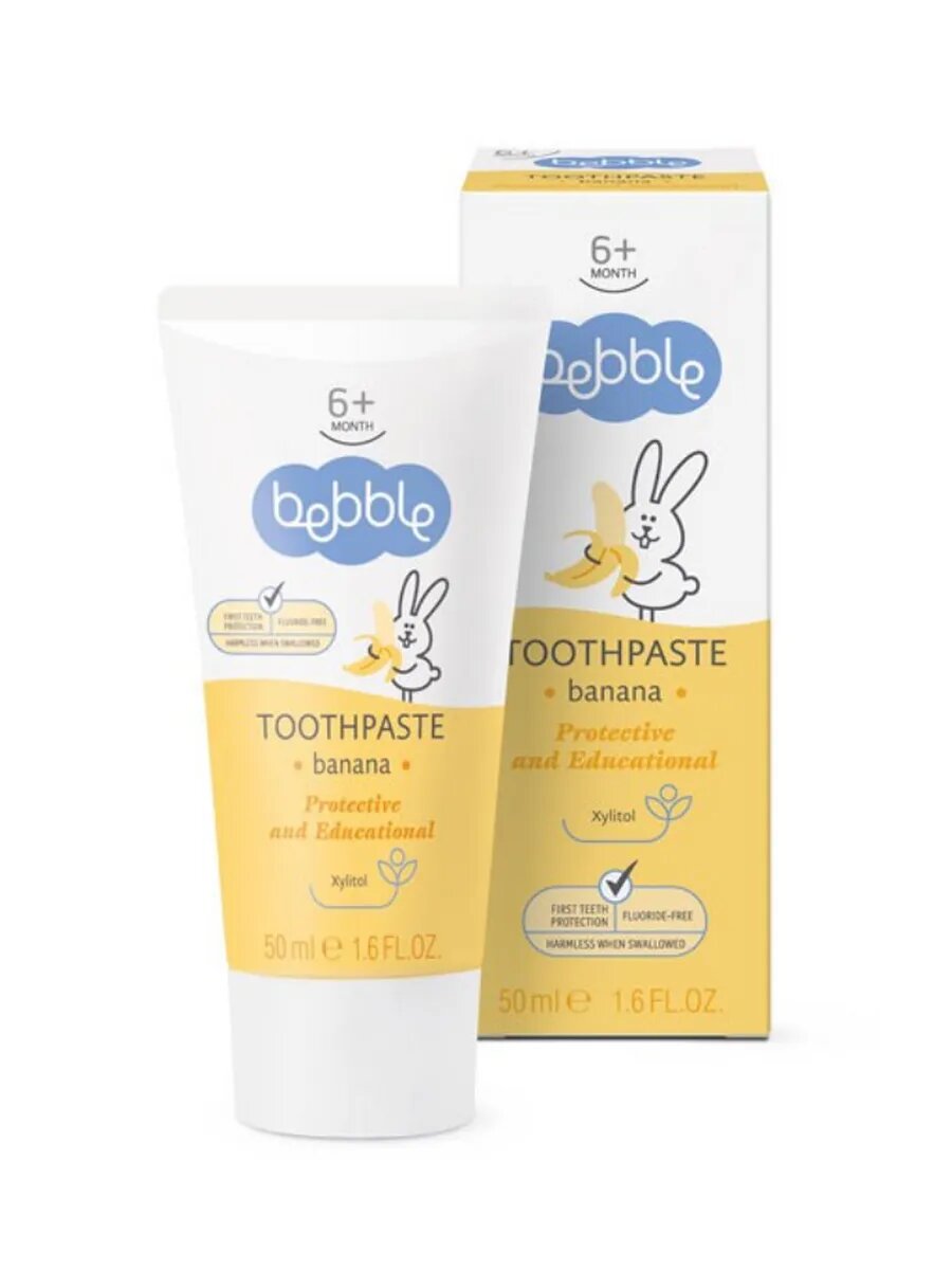 Bebble Паста зубная детская 6+ мес, банан, 50 мл, 1шт.