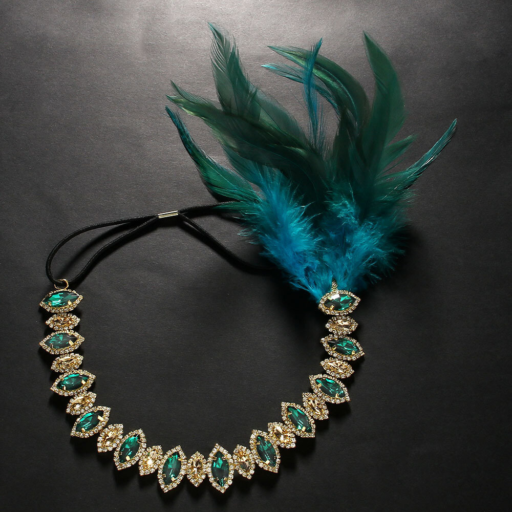 Бестселлер Amazon: Повязка на голову с перьями в стиле "Великого Гэтсби", цветные аксессуары для волос для женщин